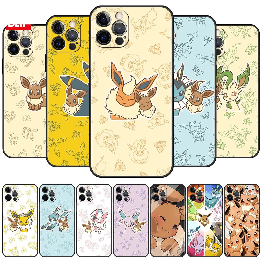 Pokemon-Eevee-Anime-Concha-De-Silicone-Macio-Capa-Do-Telefone-Capa-Para ...
