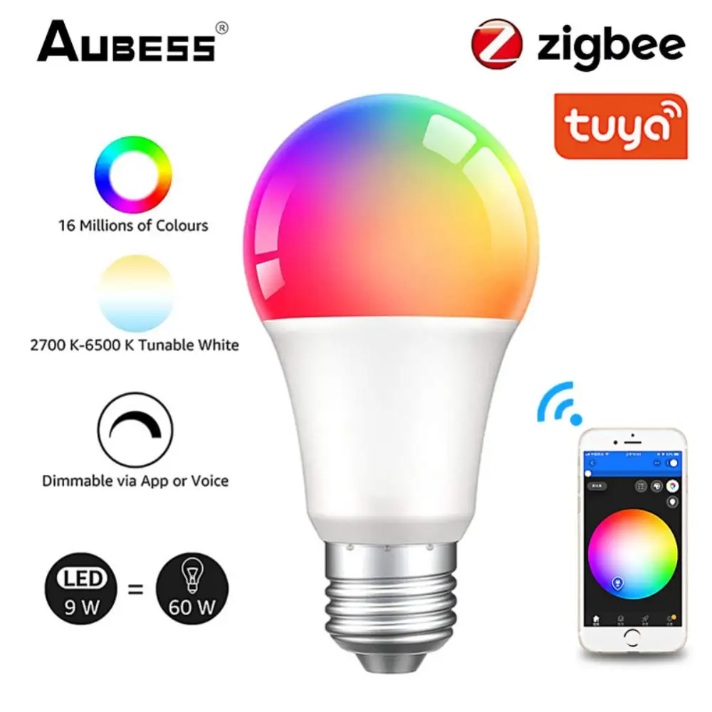 18-15-12-9W-Zigbee-Tuya-Lamp-Led-Bulb-RGB-E27-Tuya-Zigbee-Smart-Light ...