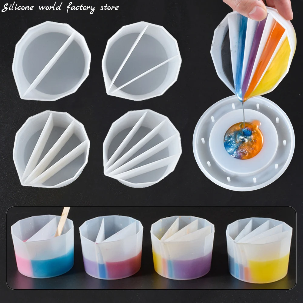 2/3/4/5Grids Silicone Distributing Cup Liquid Pigment Resin Color ...