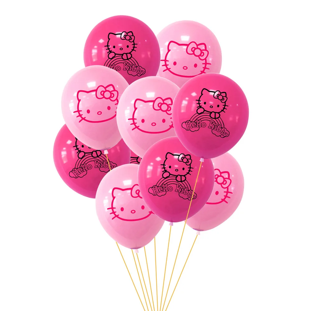 10pcs-Cartoon-Hello-Kitty-12Inch-Pink-Latex-Balloons-set-Wedding ...