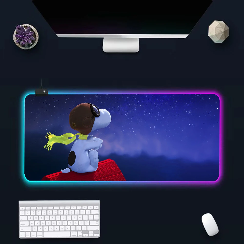 Snoopy-Cartoon-Cute-RGB-Pc-Gamer-Keyboard-Mouse-Pad-Mousepad-LED ...