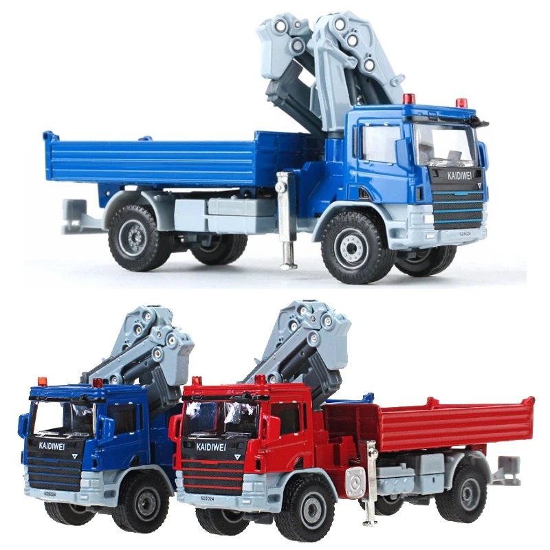 1/50 Truck With Crane Toy Car Engineering Miniature Vehicle Diecast ...