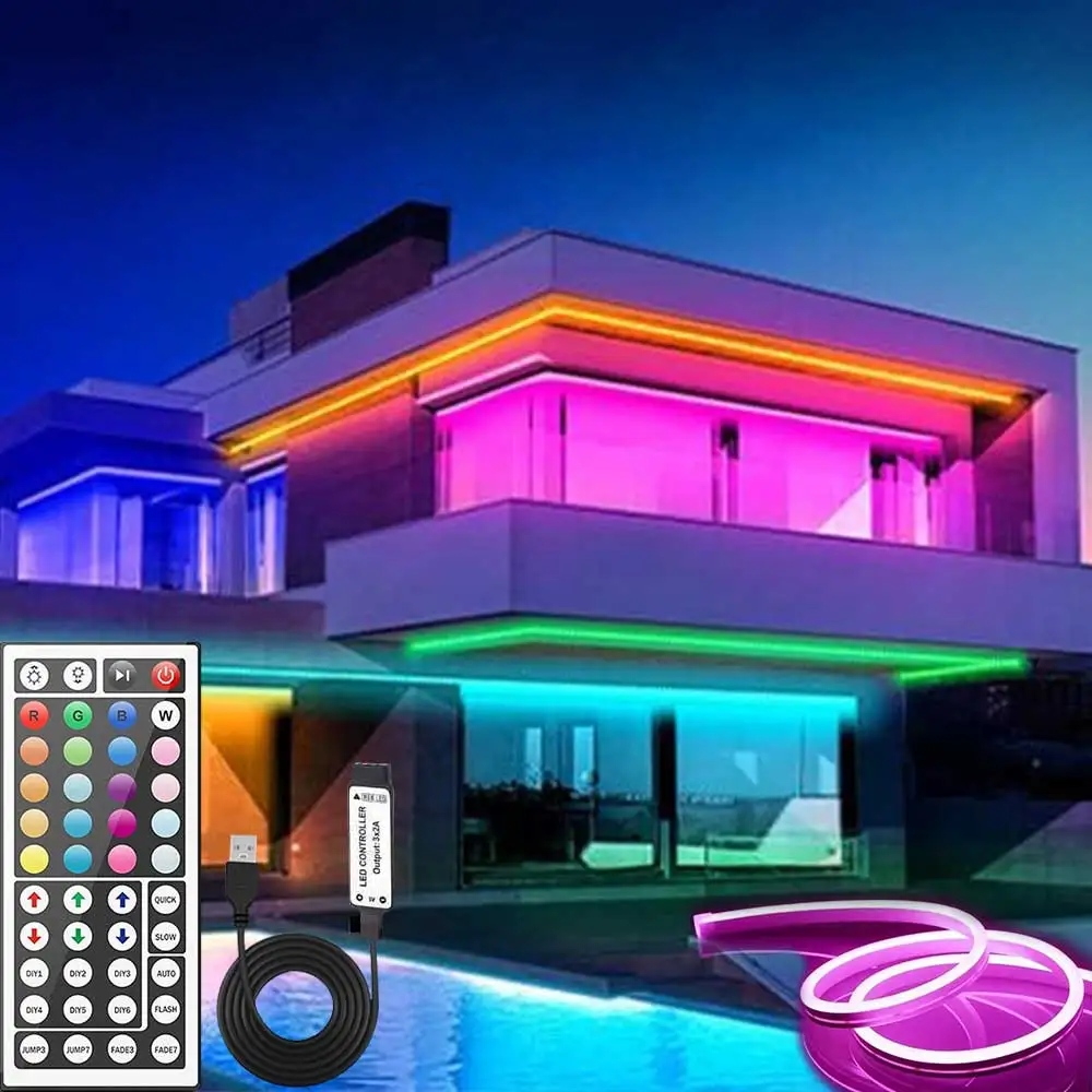 RGB-Neon-Strip-Light-Led-Neon-Strip-IP65-Waterproof-Silicone-Flexible ...