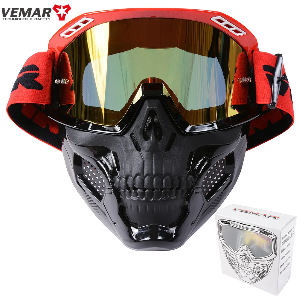 VEMAR Detachable Motorcycle Helmet Goggles Cycling Glasses Man ...
