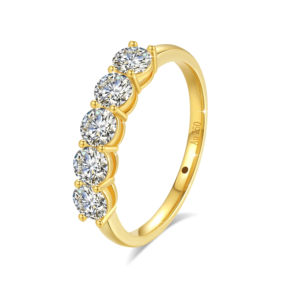 Szjinao-100-Pure-K-Gold-Ring-18k-Women-5-Stone-Moissanite-With ...