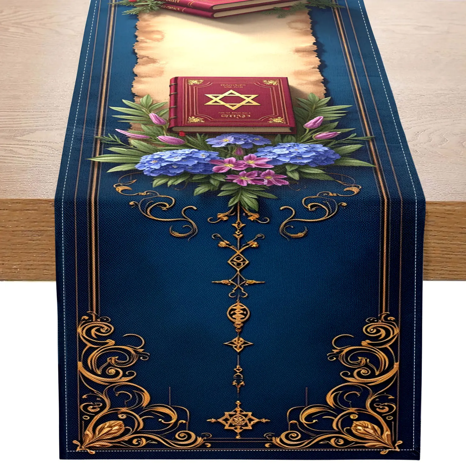 1 Piece of Jewish Theme Table Runner, Suitable for Jewish Culture ...