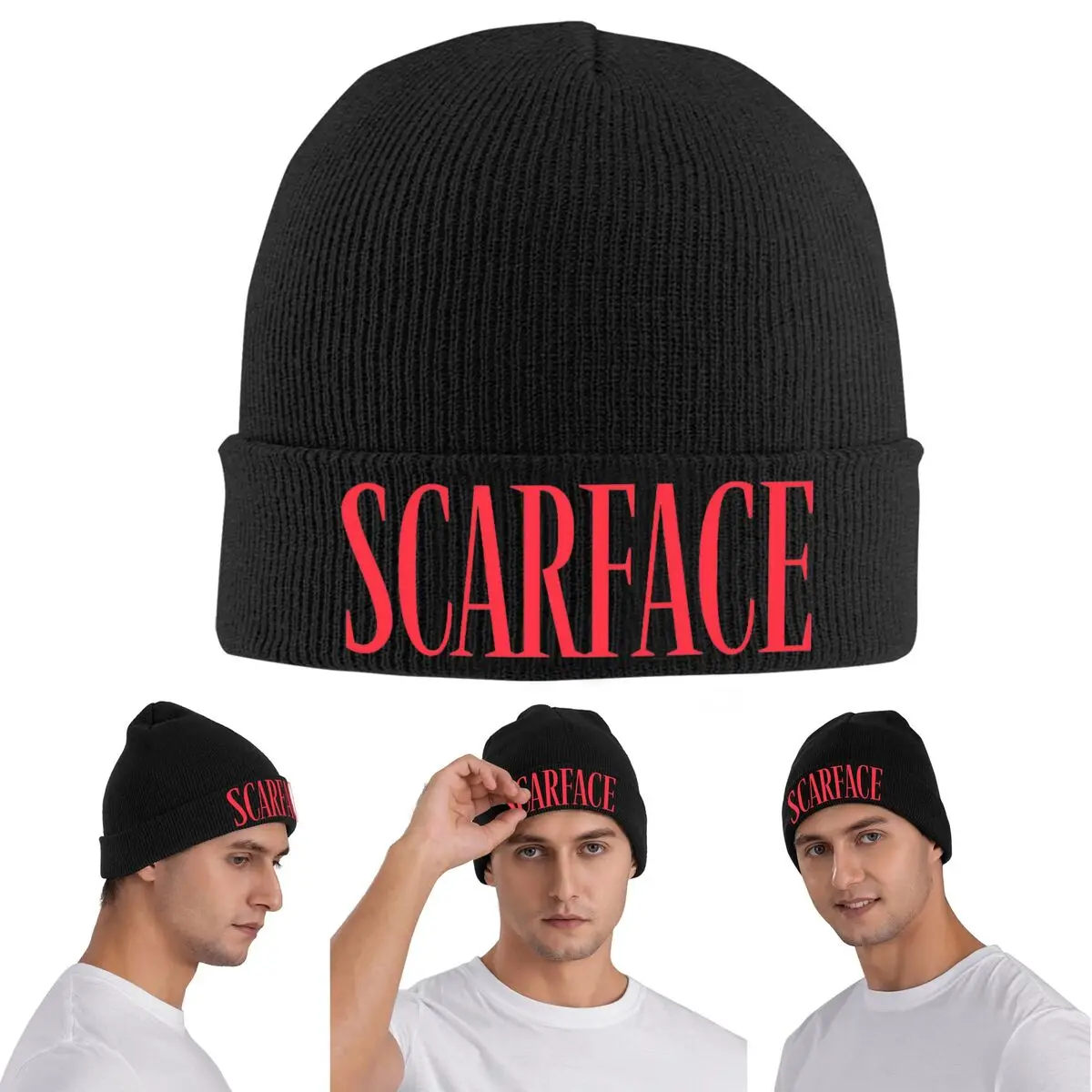 Scarface Logo Warm Knitted Cap Winter Knit Bonnet Hat Skullies Beanies ...