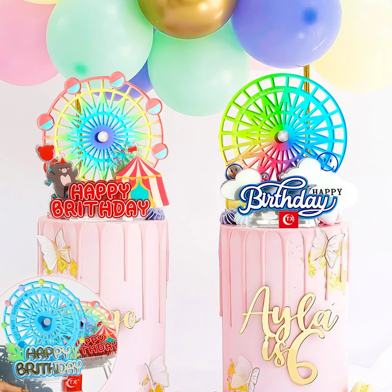 Kawaii-Ferris-Wheel-Cake-Topper-3D-Happy-Birthday-Cake-Decoration ...