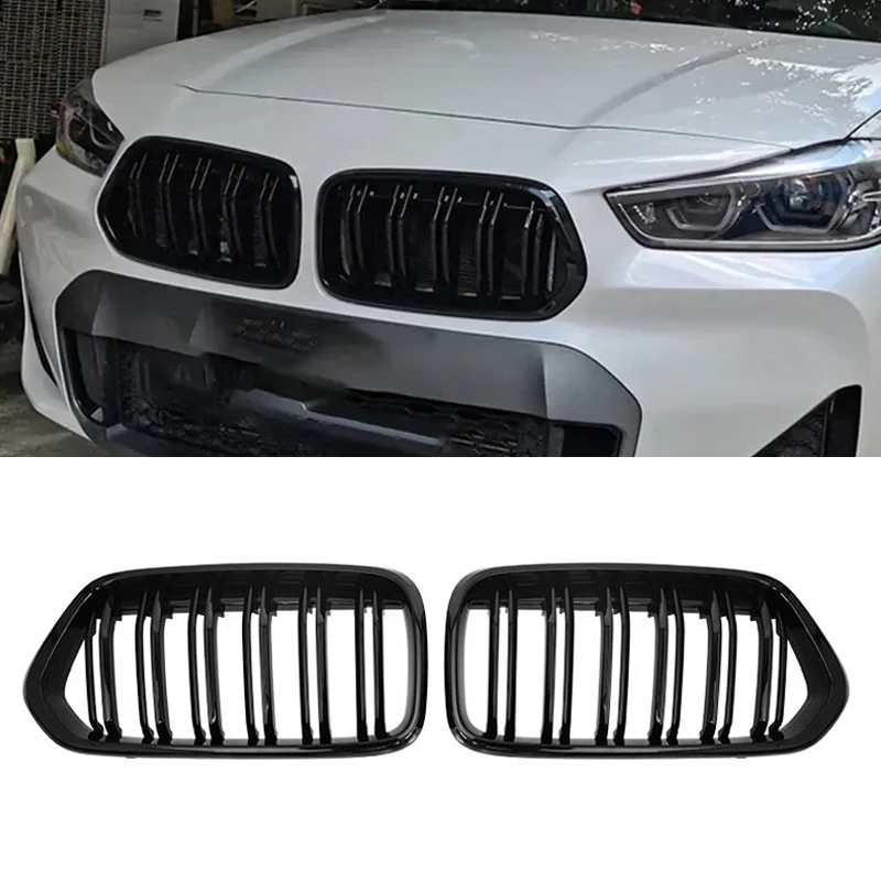 Gloss-Black-Car-Front-Bumper-Kidney-Grille-For-BMW-X2-F39-2018-2022 ...