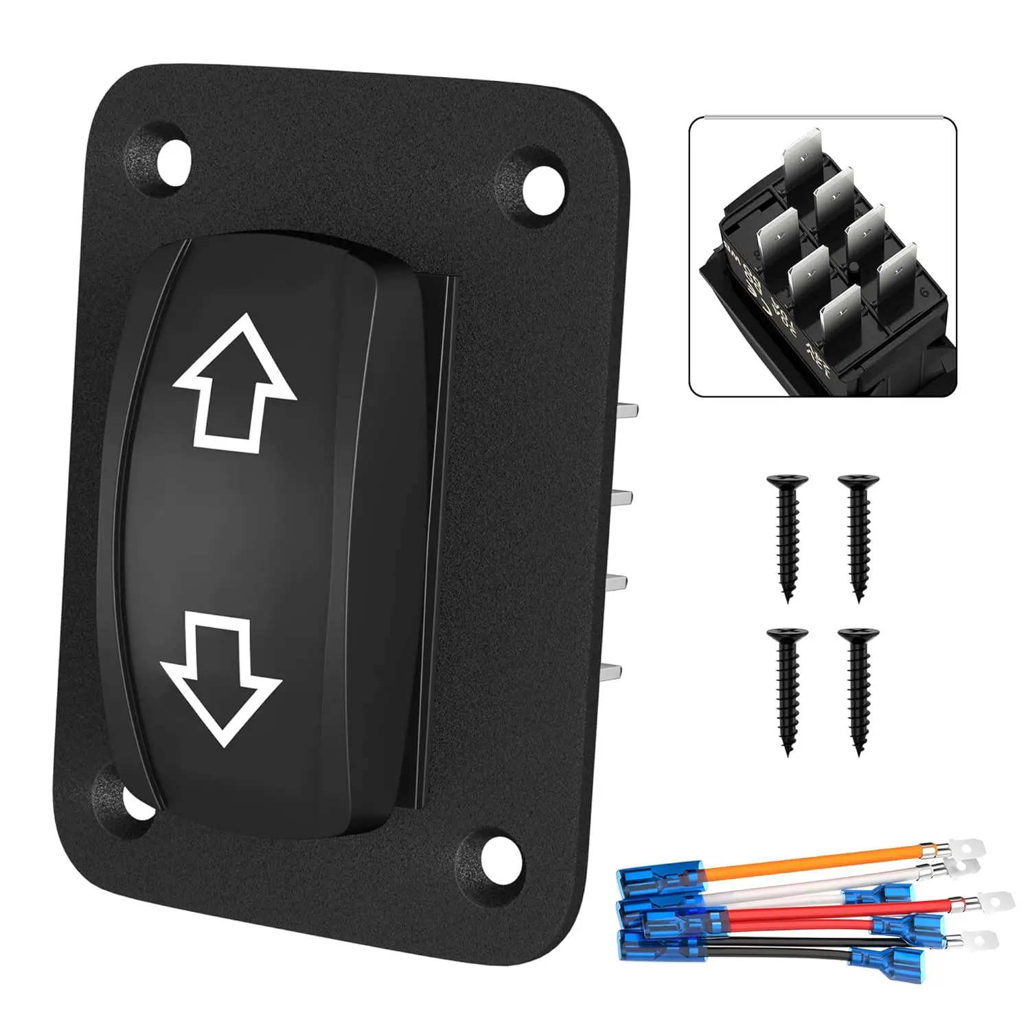 Momentary Rocker Switch 12V 24V Up Down Reverse Polarity DPDT 7 Pin ...