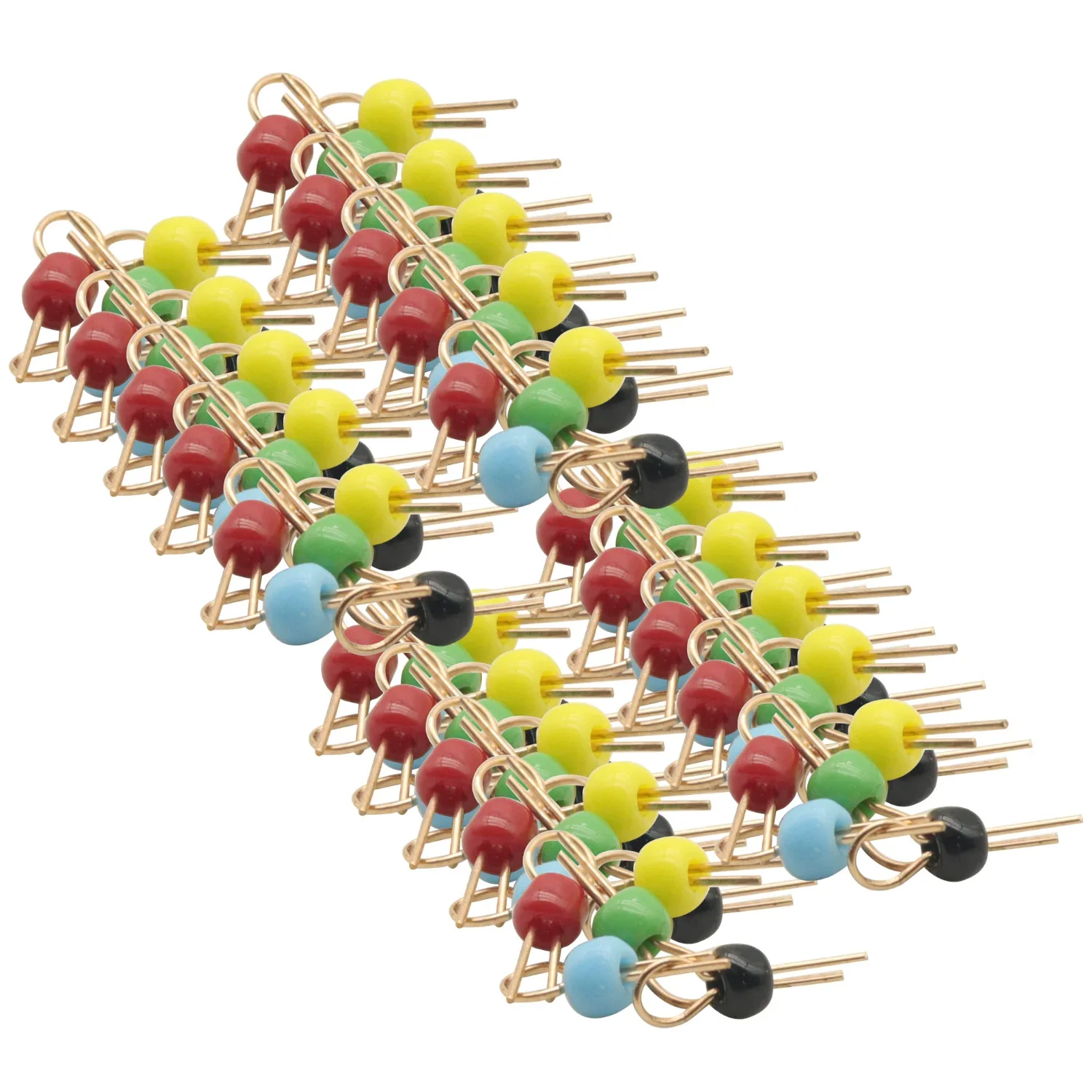 100Pcs PCB test point Yellow Blue Green Red Black Gold Tone Soldering ...