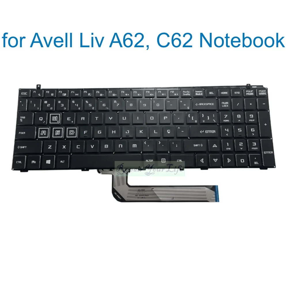PT-BR-Brasil-Backlit-Keyboard-Brasil-Keyboard-for-Avell-Liv-C62-A62-LIV ...
