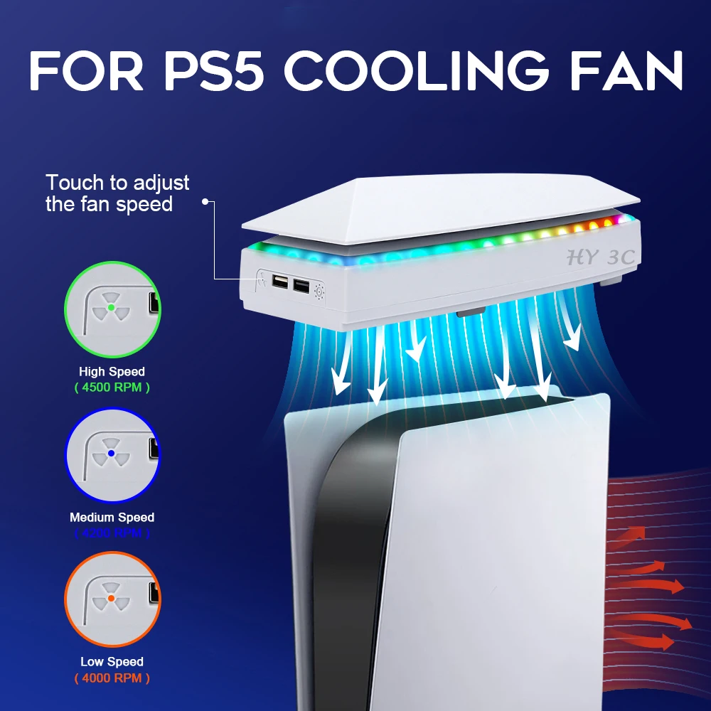 For-PS5-External-Cooling-Fan-Dust-proof-RGB-Top-Heat-Radiation-For-PS5 ...
