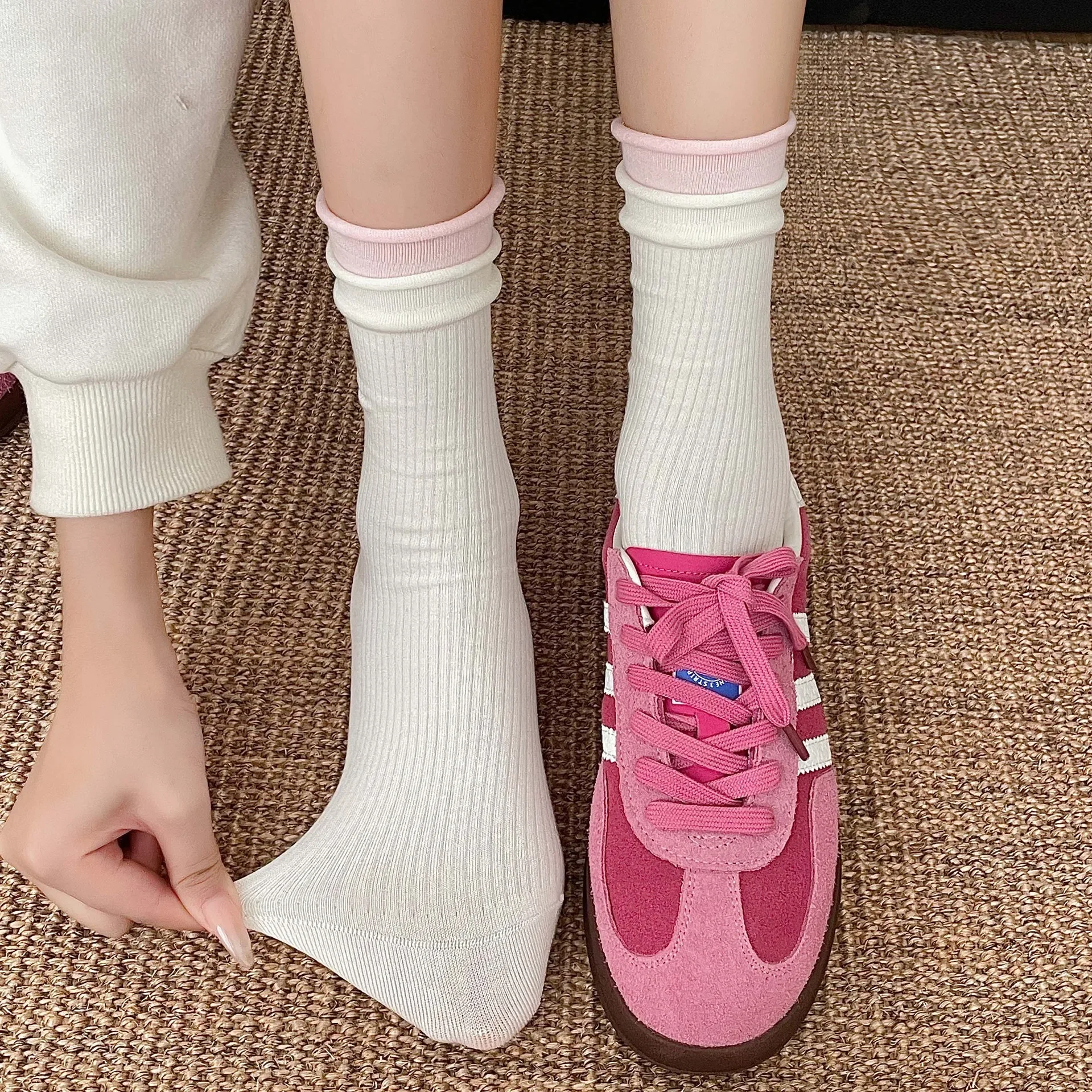 Socks-Women-Korean-Style-Harajuku-Streetwear-Middle-Tube-Socks-Casual ...