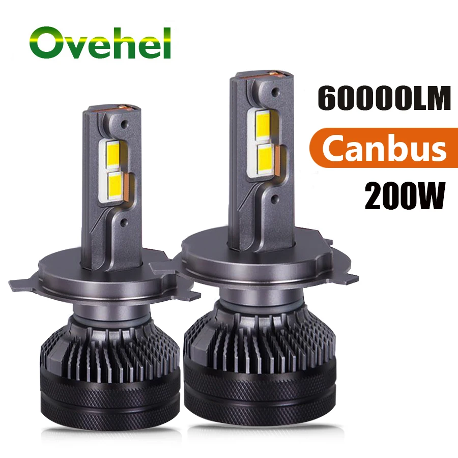 OVEHEL-H7-Led-H4-Lamp-200W-60000LM-Double-Copper-Tube-6000K-F5C-Led ...