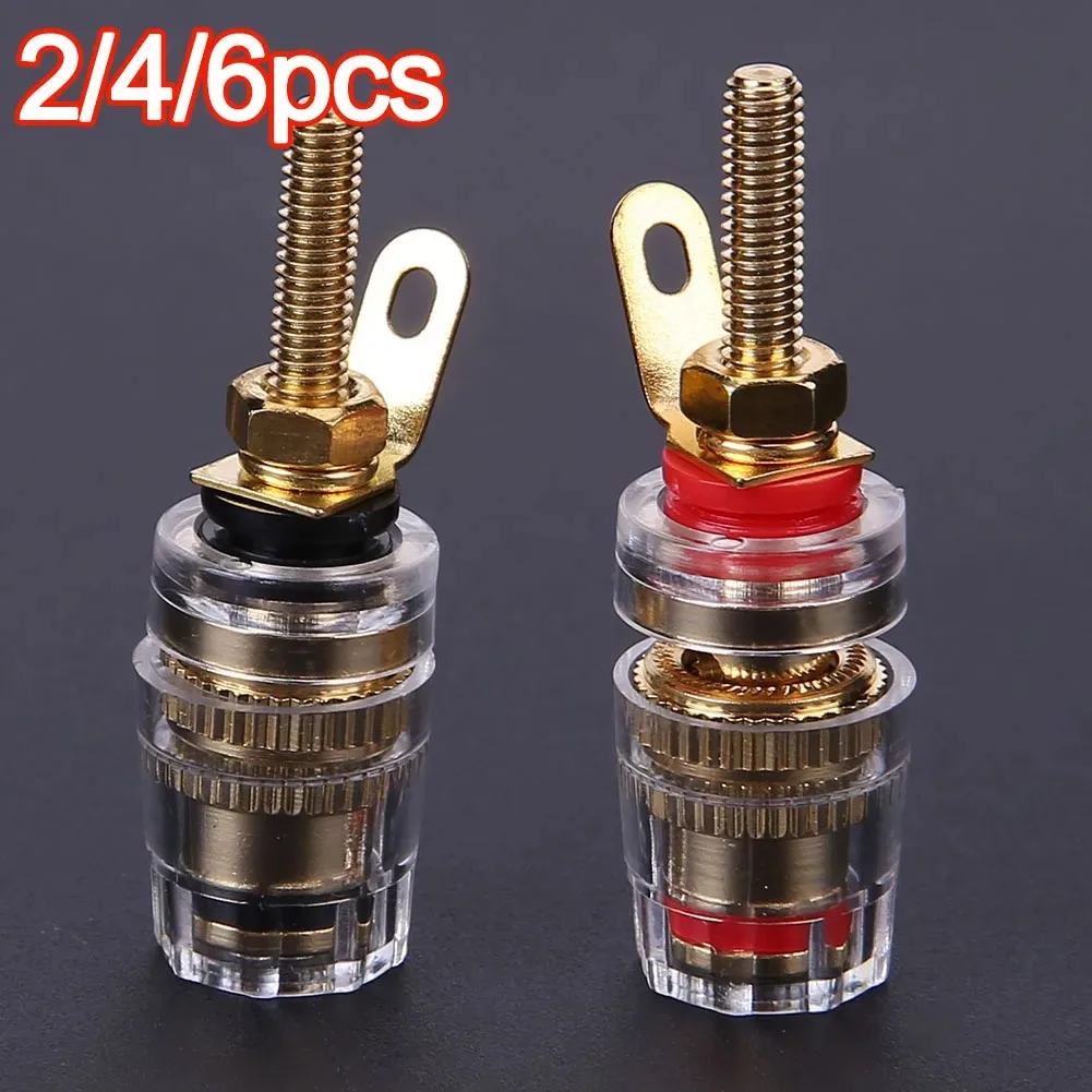 2-4mm-Brass-Speaker-Amplifier-Binding-Posts-Terminals-Transparent-Shell-Oxidation-Resistance ...