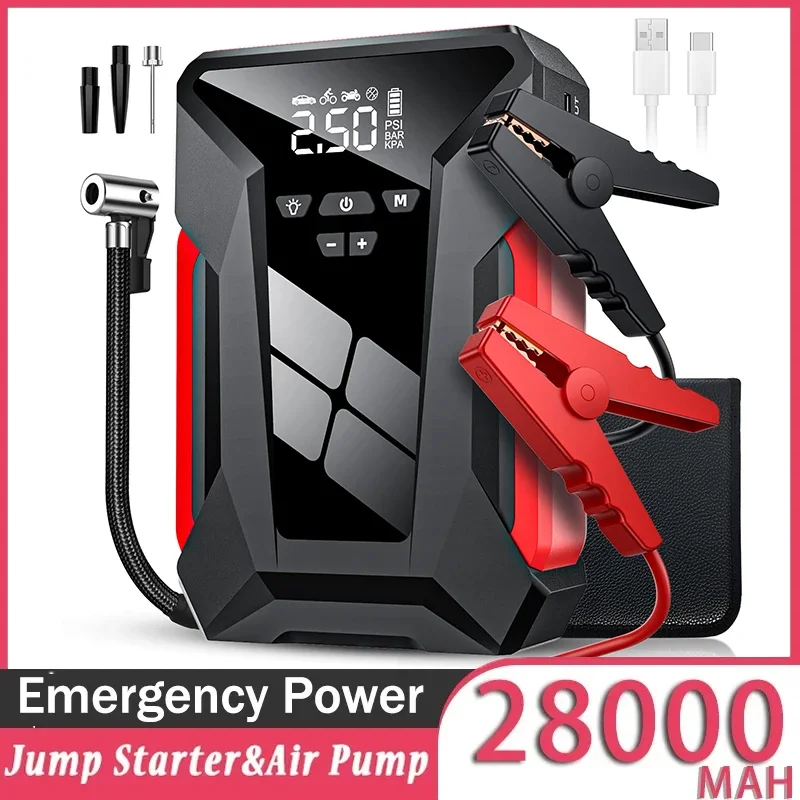 28000mAh-araba-atlama-mar-ok-fonksiyonlu-otomotiv-acil-g-150PSI-lastik ...