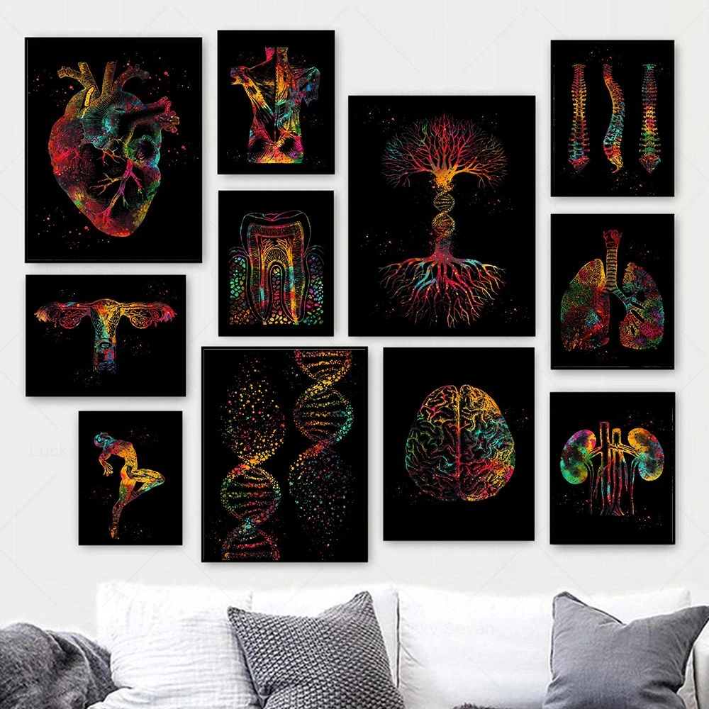 Human Anatomy Muscles DNA Neuro Wall Art Canvas Painting Posters And ...