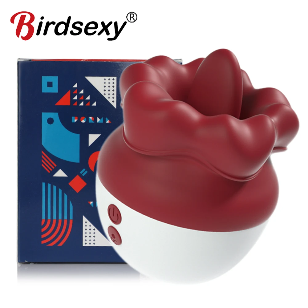 Rose Toy Sucking Tongue Licking Vibrator Female Clitoris Stimulator Mouth Biting Nipple Orgasm ...