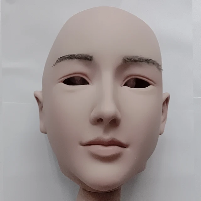 COS Realistic Silicone Female Mask Full Head Masks Crossdresser Cosplay ...