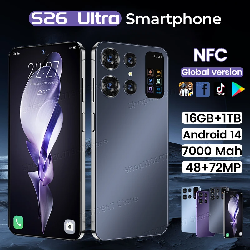 Smartphone-Android-14-S26-Ultra-dual-SIM-dual-standby-5G-Network-16G ...
