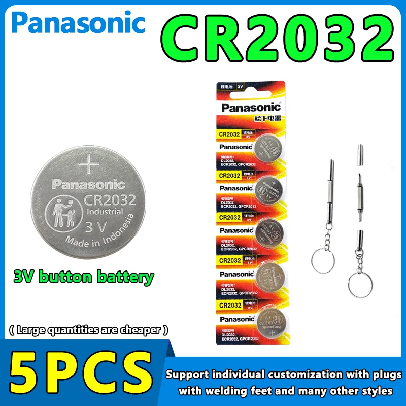 Original Panasonic CR2032 DL2032 ECR2032 Button Lithium Battery For Electronic Watch LED Light ...