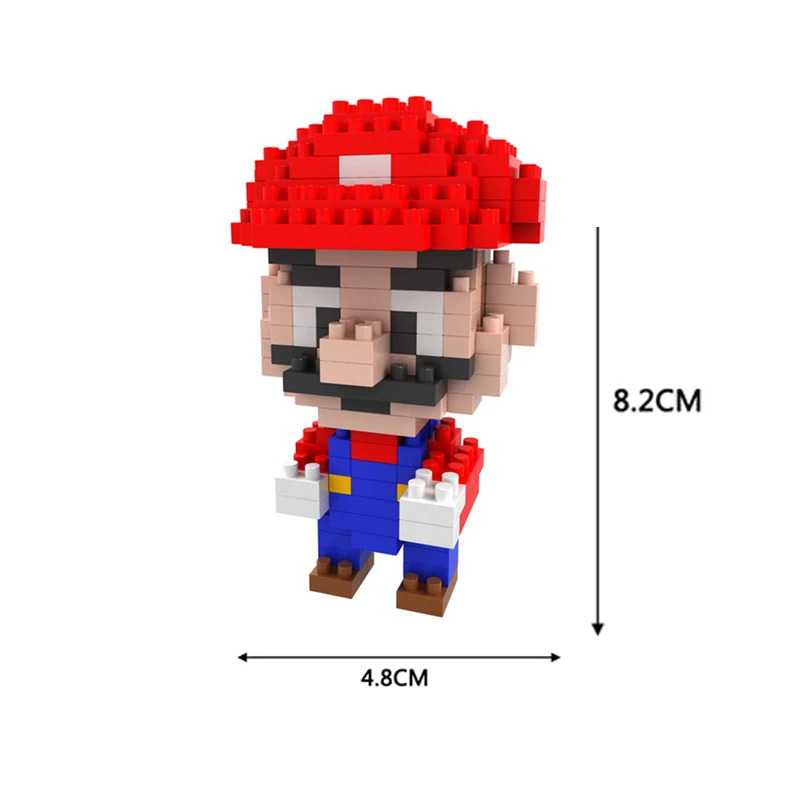 Figuras de bloques de construcción de Mario, dibujos animados ...