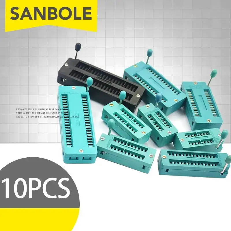 10pcs IC Lock Seat Zif Socket Test Universal Pin 14P/16P/18P/20P/24/28 ...