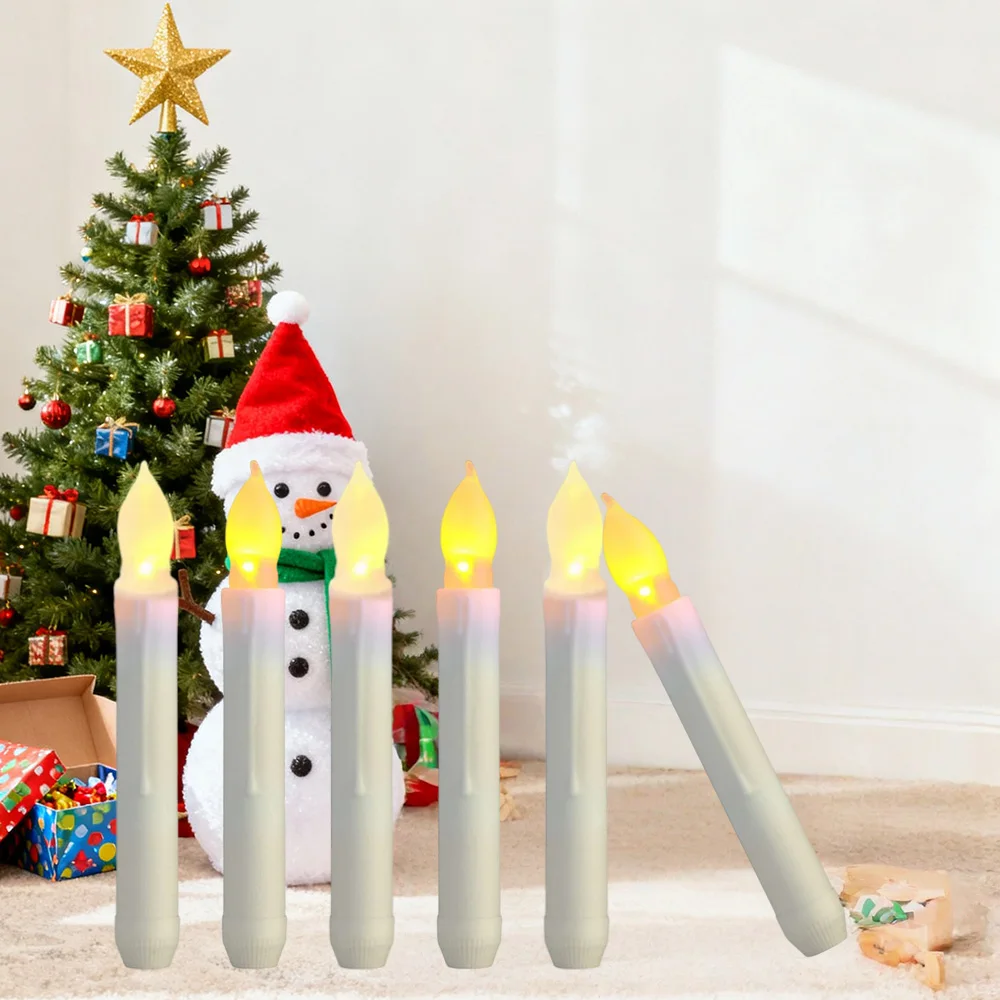 LED Taper Candle Lights, 6pcs Flameless Floating Candles Battery ...