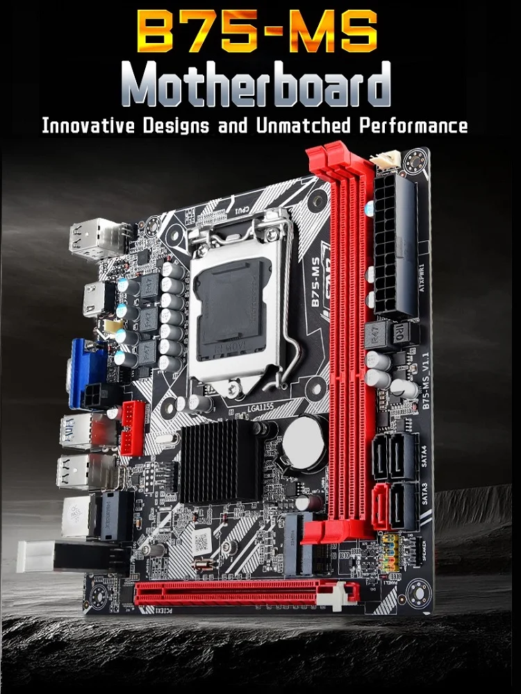 Desktop-Mainboard-para-PC-Gaming-24Pin-B75-MS-Capacidade-M-xima-16GB-LGA-1155-Motherboard ...