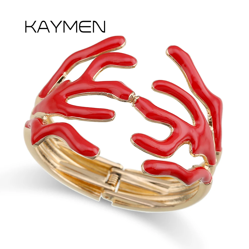 KAYMEN-New-Gorgeous-Coral-Design-Luxury-Cuff-Bracelet-Statement-Bangle ...