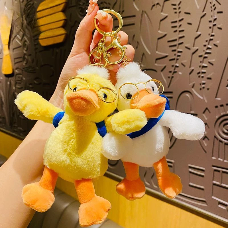 Lovely-Plush-Eyeglasses-Duck-Keychain-For-Women-Soft-Bag-Pendant ...
