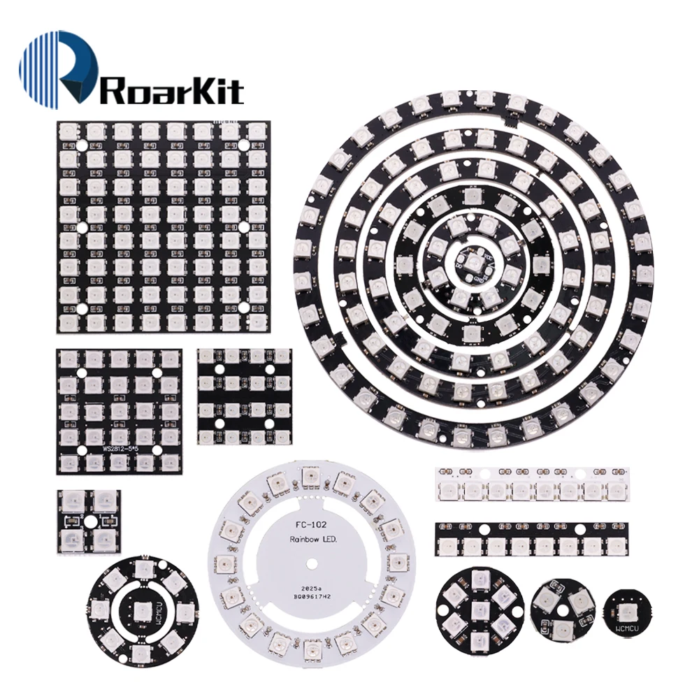 Rgb Led Ring 1 3 4 7 8 9 12 16 24 32 Bits Leds Ws2812 5050 Rgb Led Ring ...