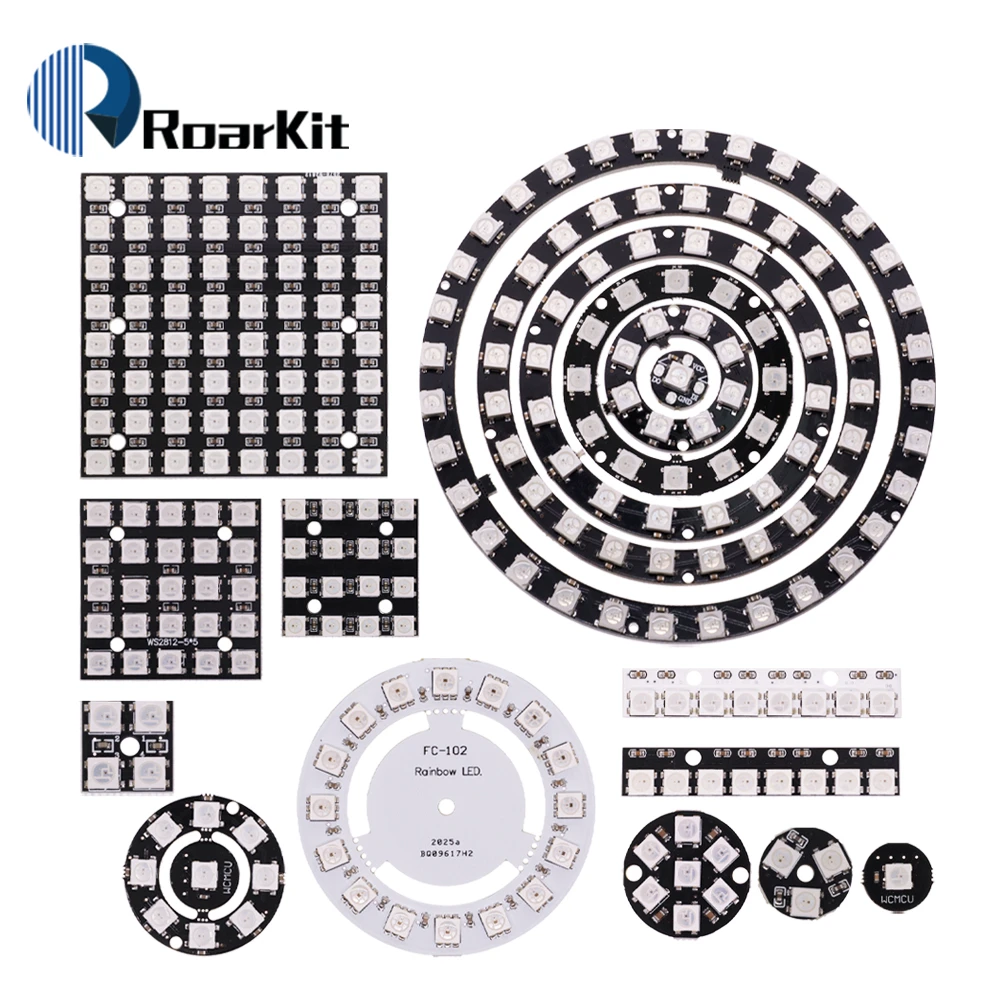 Rgb Led Ring 1 3 4 7 8 9 12 16 24 32 Bits Leds Ws2812 5050 Rgb Led Ring ...