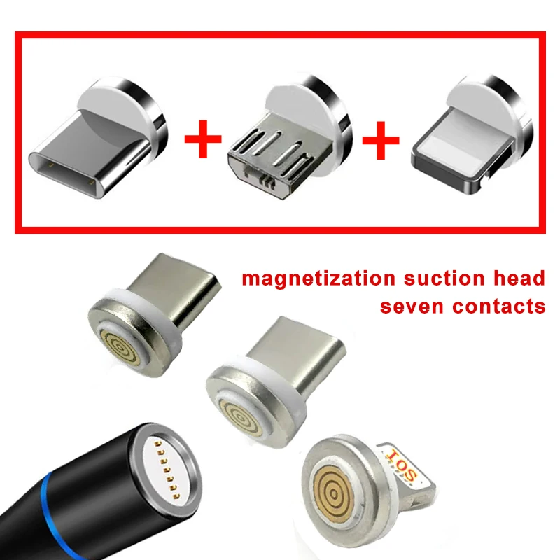 Round-Magnetic-Cable-Tip-Micro-USB-Magnetic-Charger-Cable-Plug-USB-Type ...