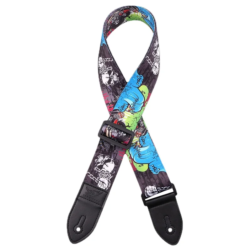 Polyester Musical Instrument Supplies | Guitar Straps Leather Skulls ...