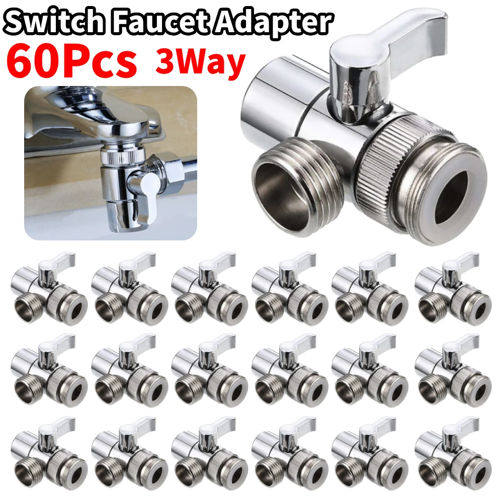 Generic 3 Way Switch Faucet Adapter Sink Splitter Diverter Valve Water ...