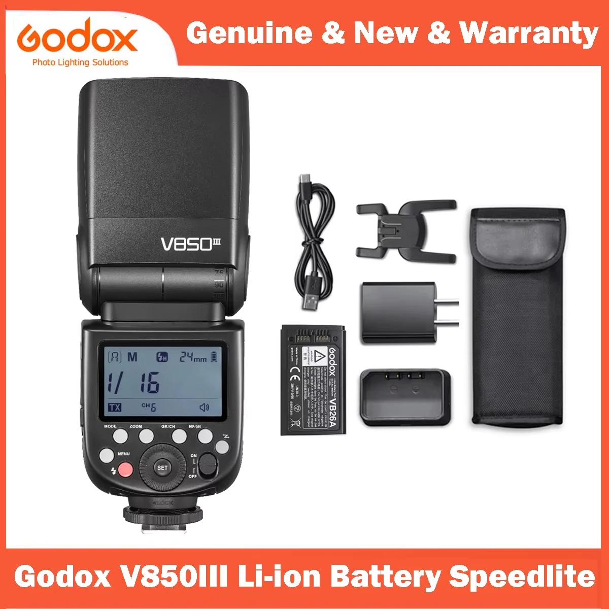 Godox V850III 76W 2.4G GN60 Wireless X System Li-ion Battery Camera ...