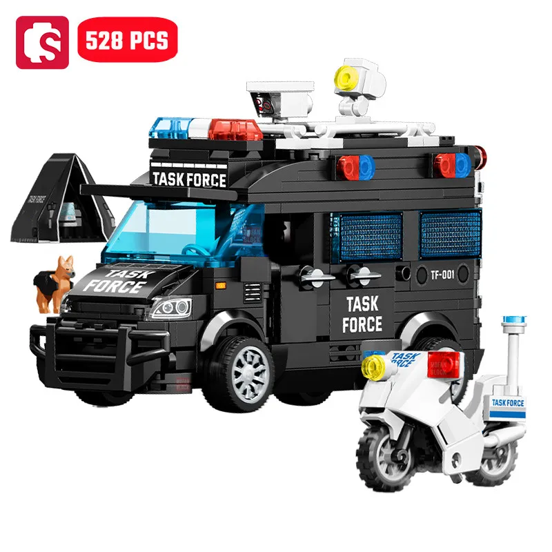 SEMBO 528pcs Military Series Vehicle Building Blocks MOC Dog Models ...