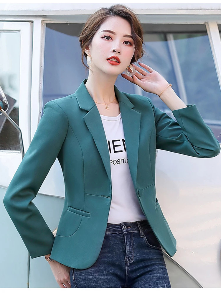 Fitshinling 2023 New Fashion Blazer For Women Clothing Slim Basic Solid ...