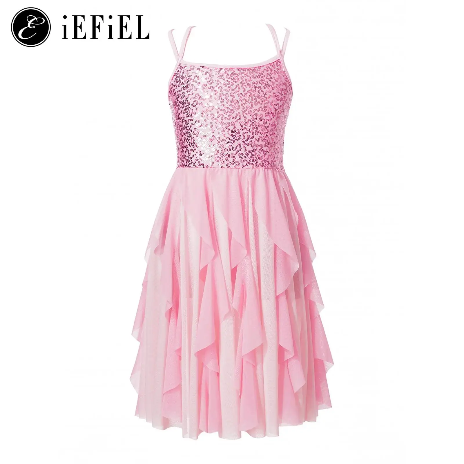 Kids-Girls-Swan-Princess-Dance-Costume-Sparkly-Sequins-Tiered-Tutu ...