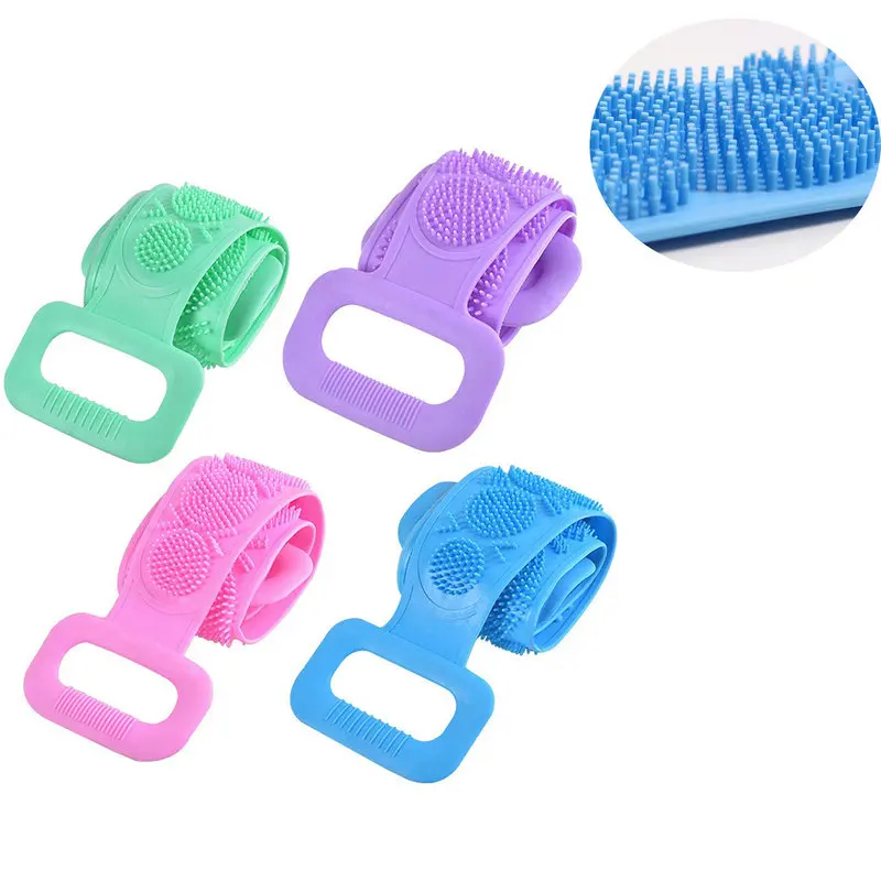 Bath Belt Body Silicone Scrub Exfoliating Sponge Brush Bathroom Shower ...