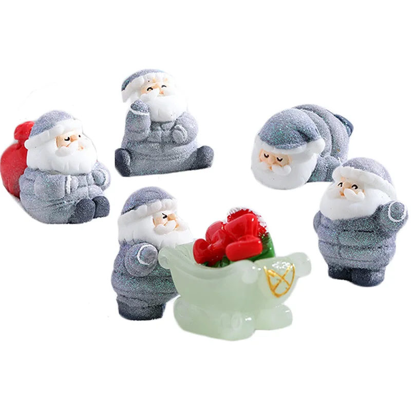 8PCS-Resin-Christmas-Decoration-Santa-Claus-Snowman-Tree-Micro ...