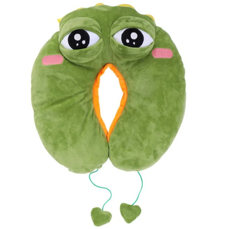 Creative Funny Widowed Sad Pepe Plush Toy Pillow Sad Frog Neck U Pillow ...