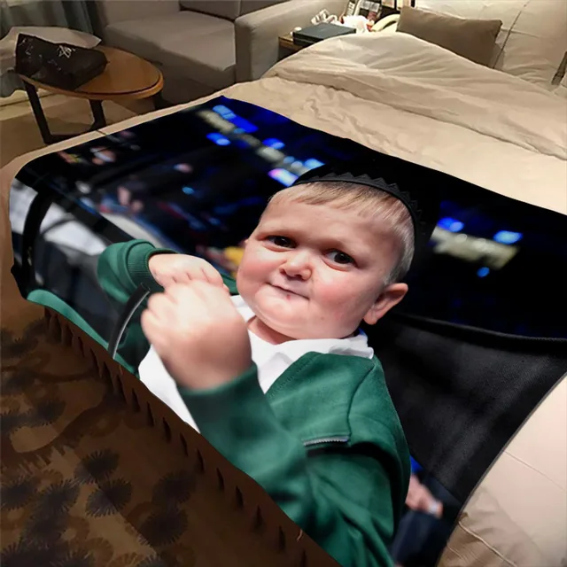 Flannel Throw Blanket Hasbulla Funny Bedspread Smooth Soft Bed Sofa ...