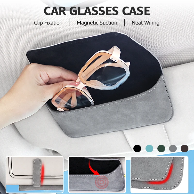 Car Glasses Case Holder In Car Mount Organizer For Glasses Sunglasses ...