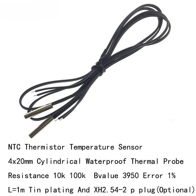 10PCS-4x20mm-Cylindrical-Waterproof-Thermal-Probe-10K-100k-B3950-NTC ...