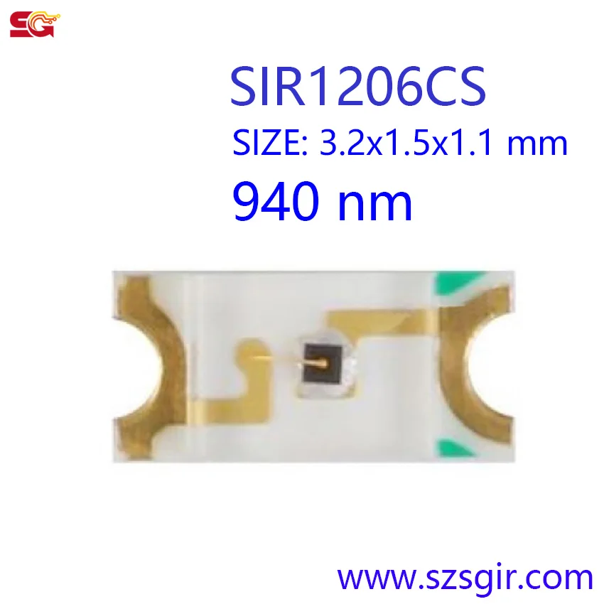 20-PCS-940nm-1206-SMD-Infrared-LED-SIR1206CS-IR-LED-Infrared-emitting ...