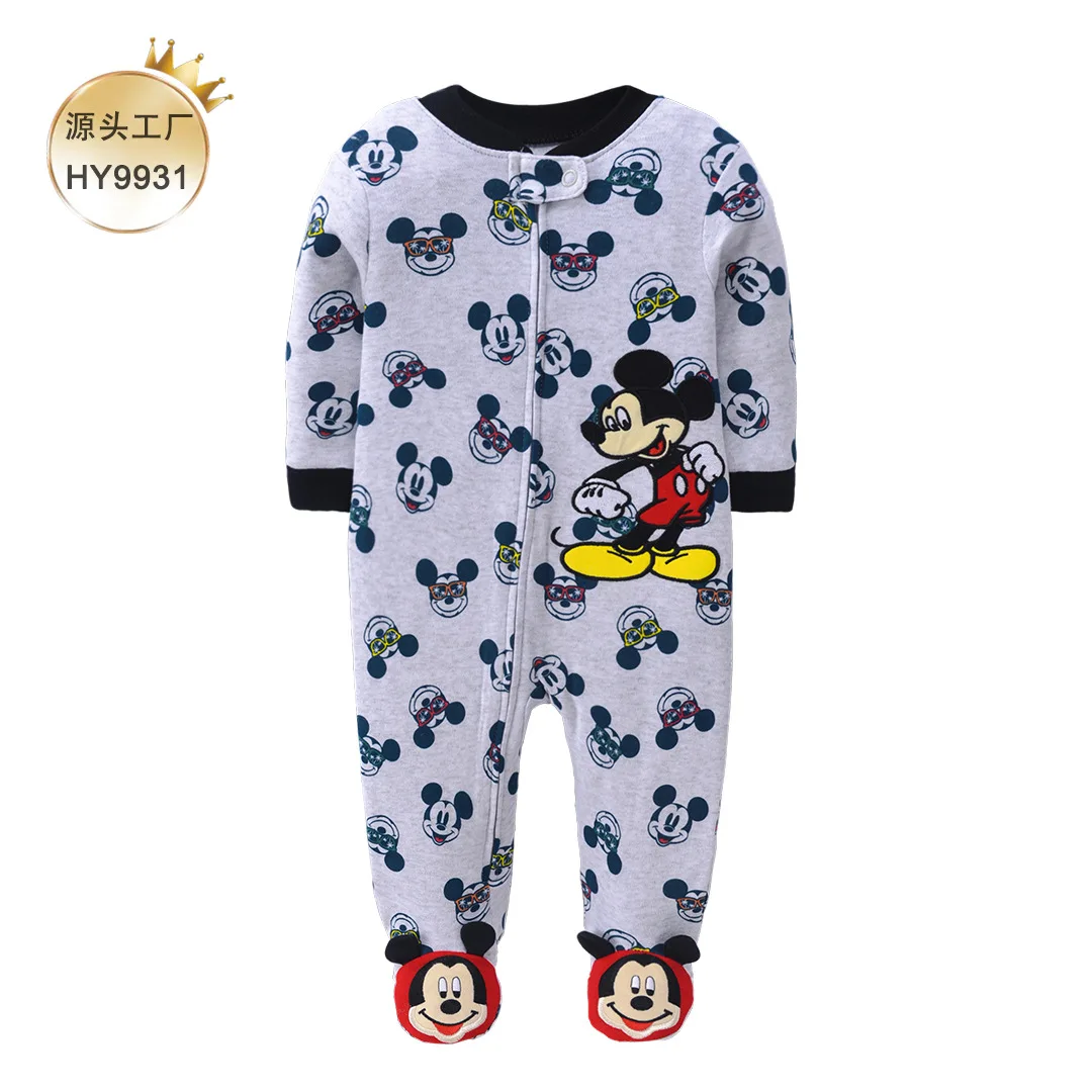 Autumn Baby Boy sofe Newborn Jumpsuit Long Sleeve Cotton Pajamas 0-12 ...