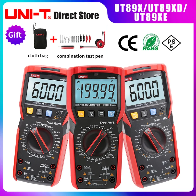 UNI T ut89x/ut89xd multímetro digital verdadeiro rms tester ac/dc ...